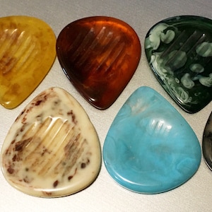 Set of 2 Resin Gypsy Jazz Guitar Picks + 2mm 3mm + Like Casein Guitar ...