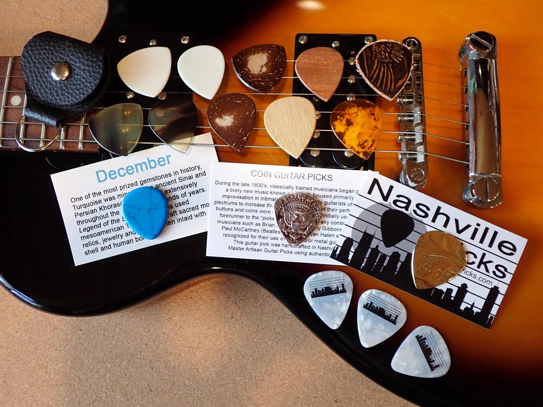 Set of 17 Guitar Picks as Seen on the 2024 Nashville Picks Fine Art ...