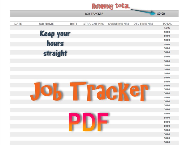 Simple Fillable Job Tracker - PDF - Etsy