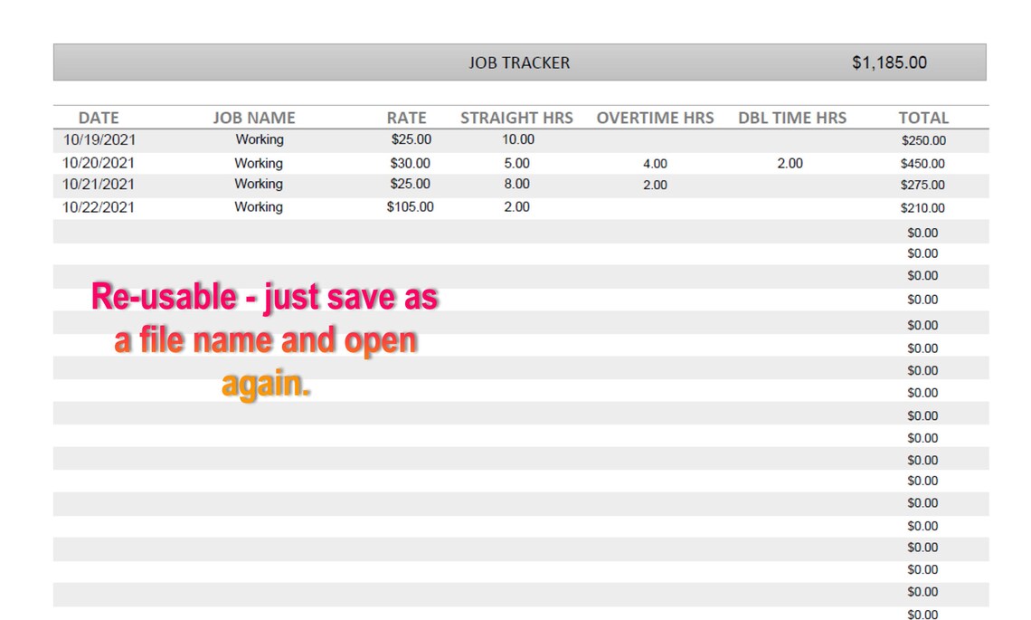 Simple Fillable Job Tracker - PDF - Etsy