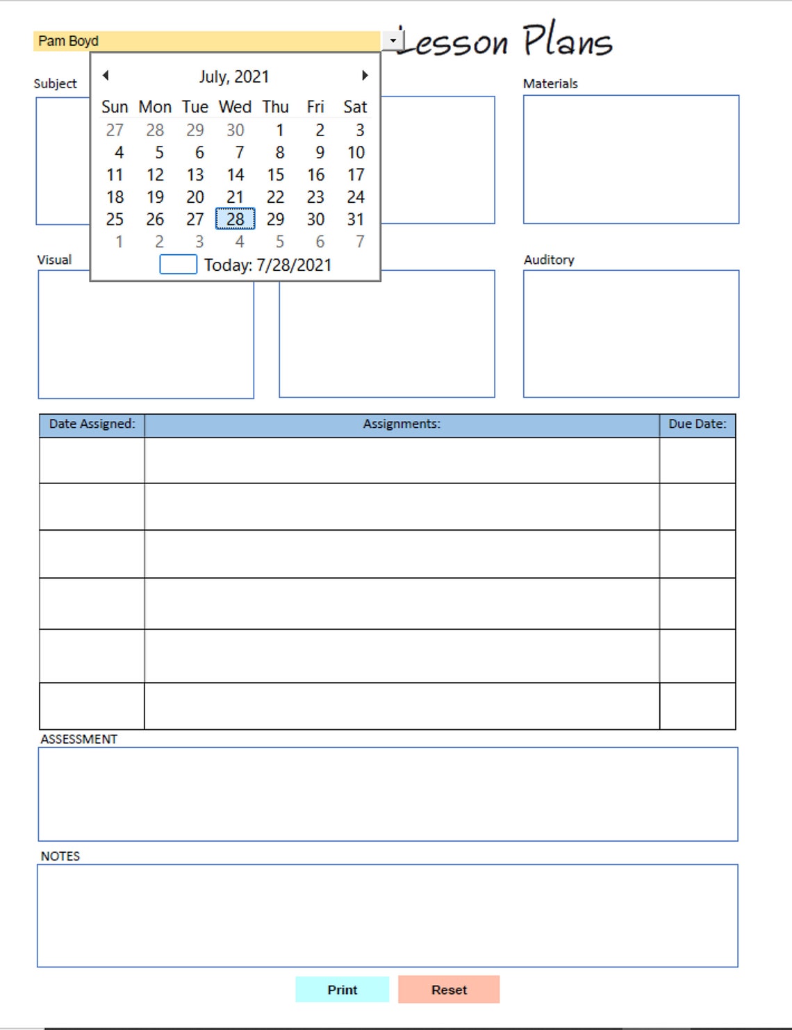 Back to School Lesson Plans Template - Etsy