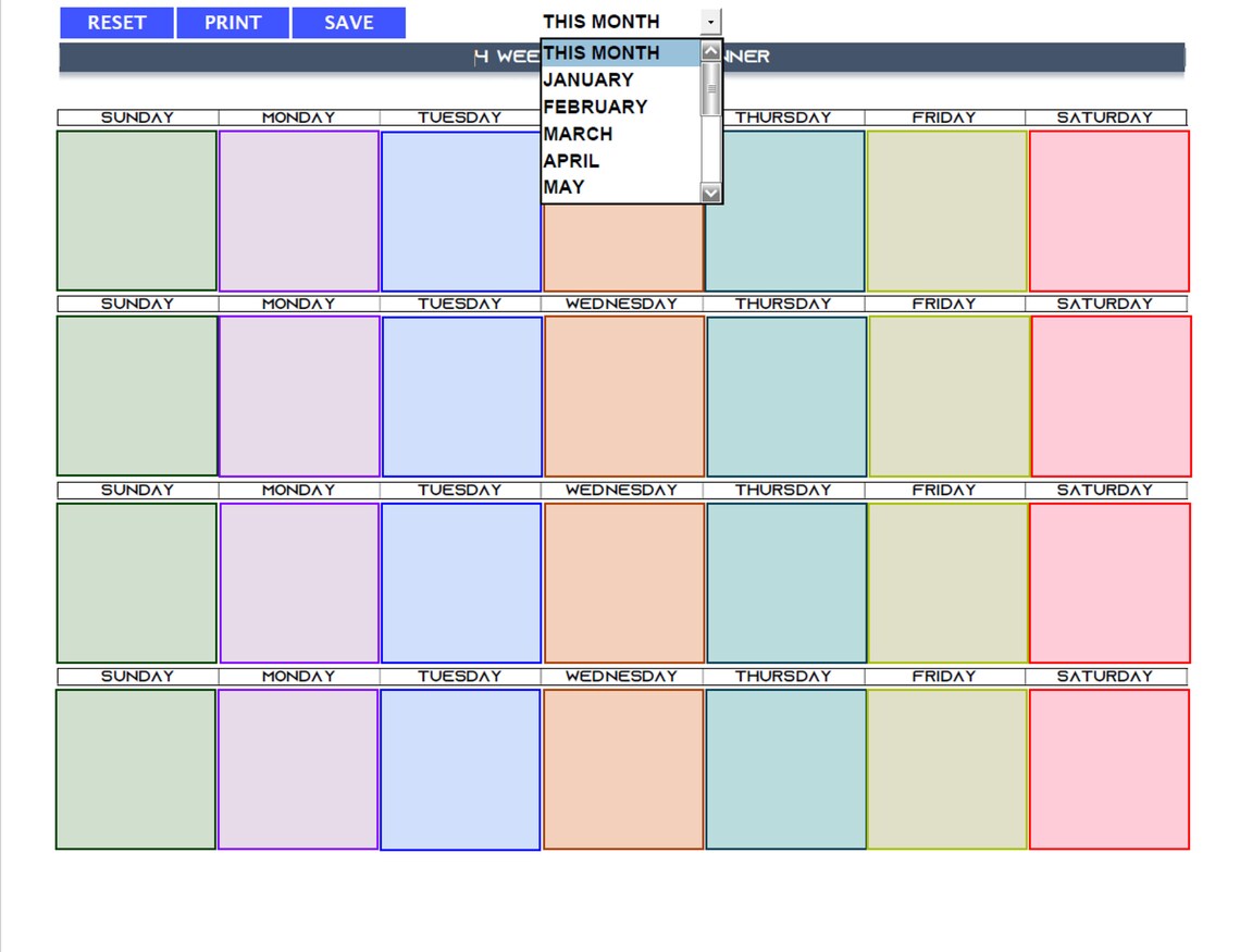 PDF Fillable 4 Week Planner - Etsy