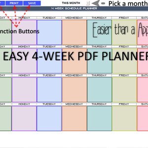 PDF Fillable 4 Week Planner - Etsy UK