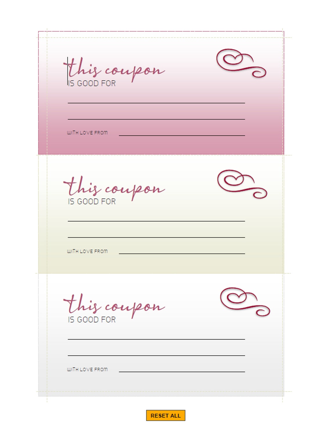 Simple Fillable Coupons 6 PDF files | Etsy