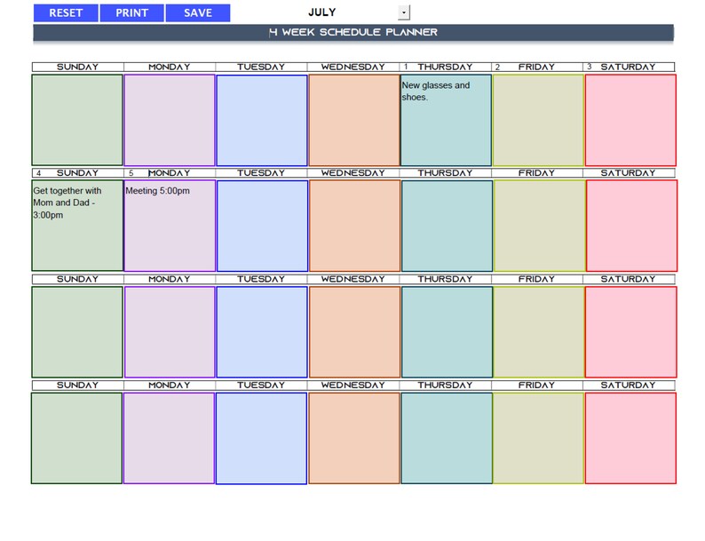 PDF Fillable 4 Week Planner - Etsy