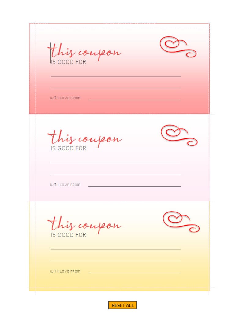 Simple Fillable Coupons 6 PDF files | Etsy