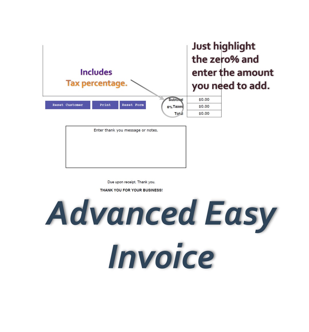 Advanced Fillable PDF Invoice - Insert Logo - Etsy