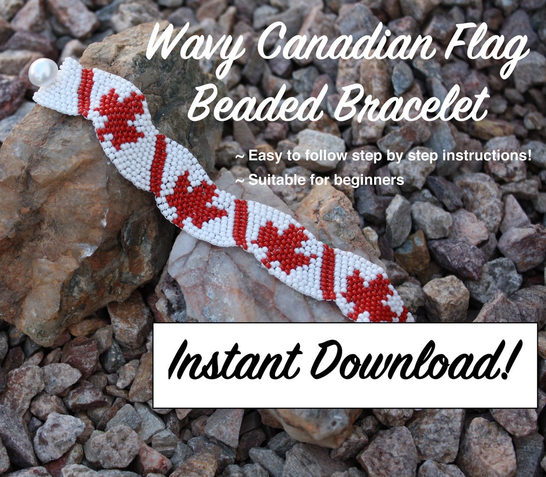 Waving Canadian Flag Beaded Bracelet Pattern - Etsy