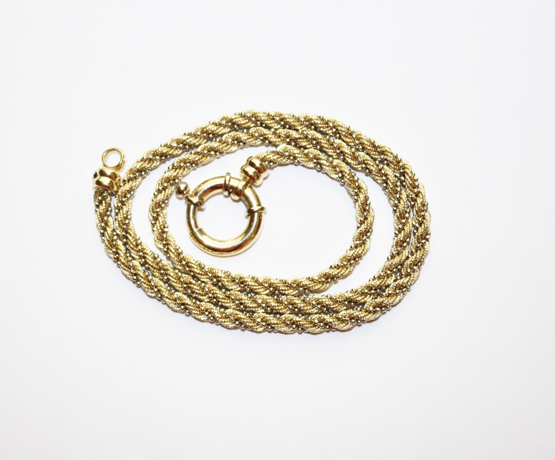 Vintage Gold Rope Chain Necklace 14K 18 Inches Weight 26 Grams Elegant ...