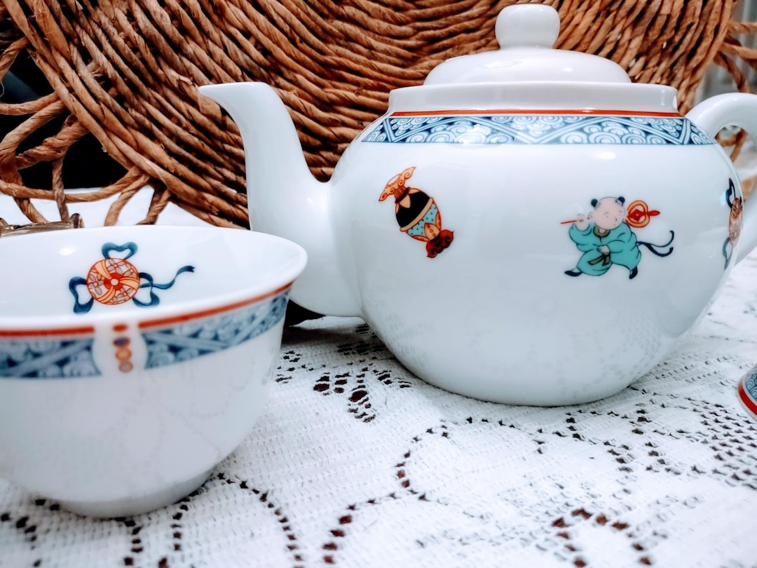 Vintage Narumi China Rare Chinese Dim Sum Tea Set Teapot 4 Cups - Etsy
