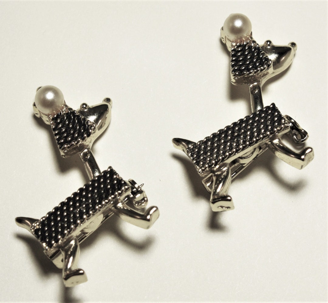 Vintage Poodle Jewelry, 2 Scatter Pins, Brooch Dog Lover Gift, Black ...