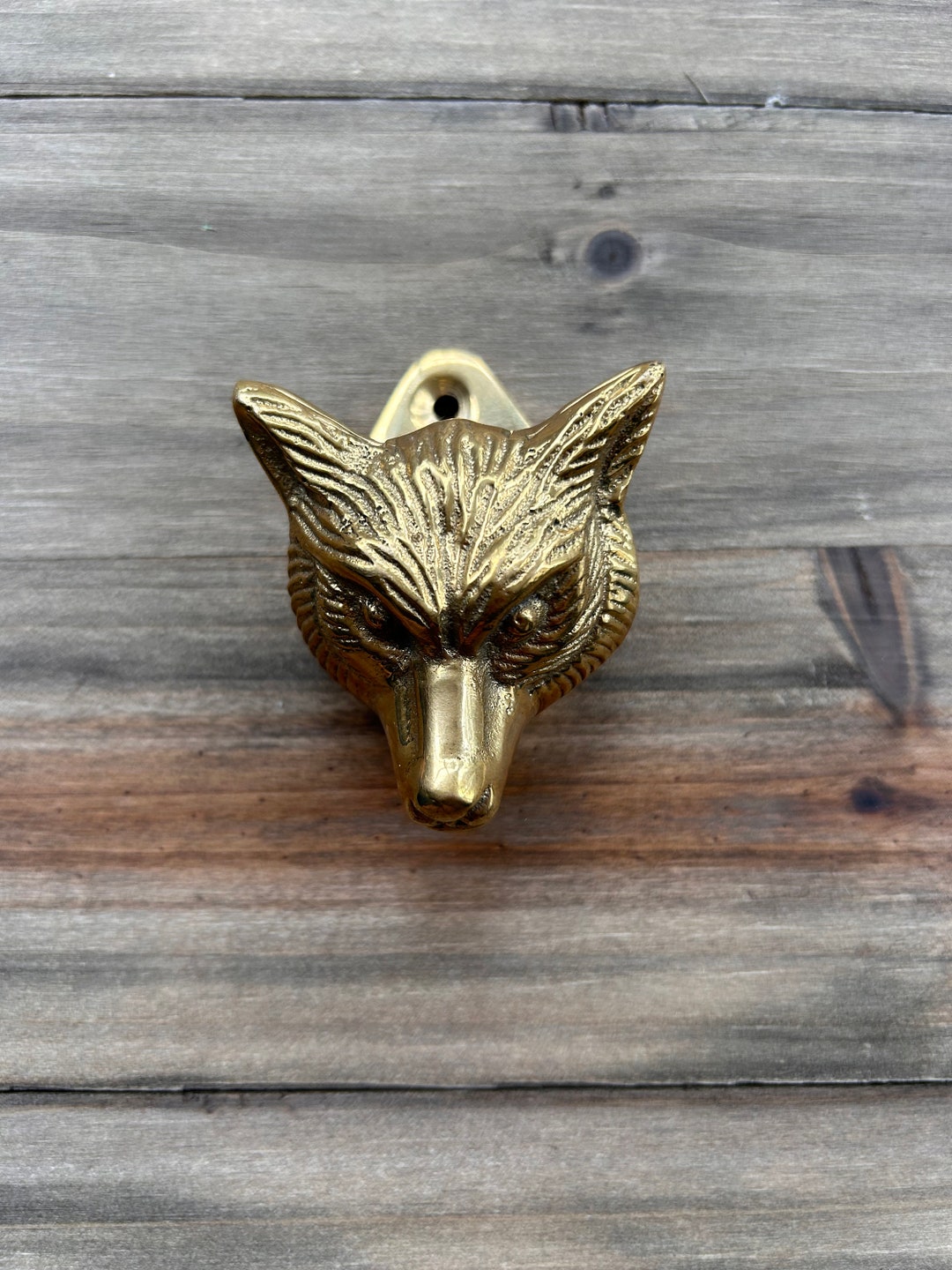 Brass Fox Head Door Knocker - Etsy
