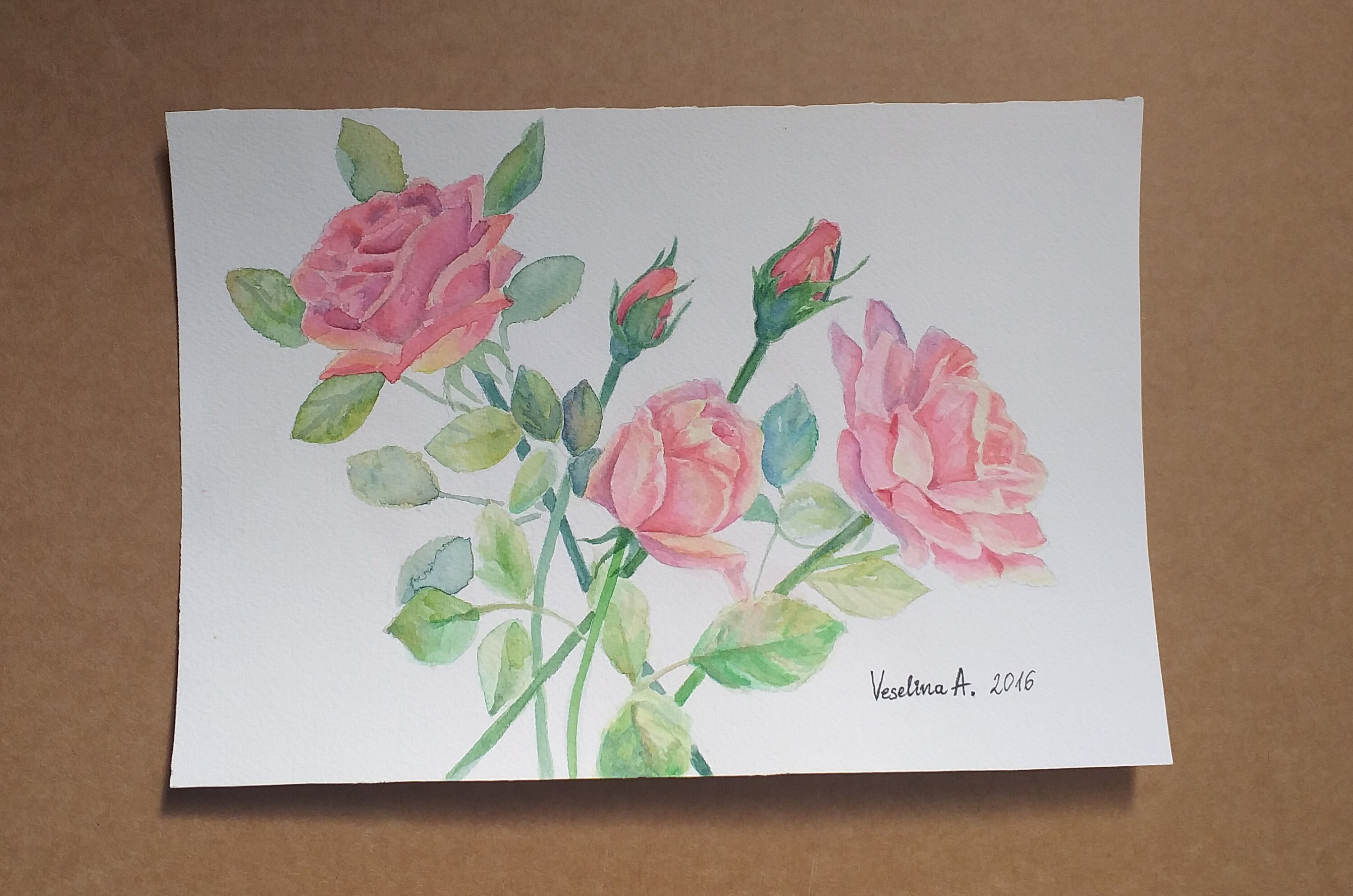 ORIGINAL Pink Roses Wall Art, Floral Artwork, Roses Fine Art, Pink ...