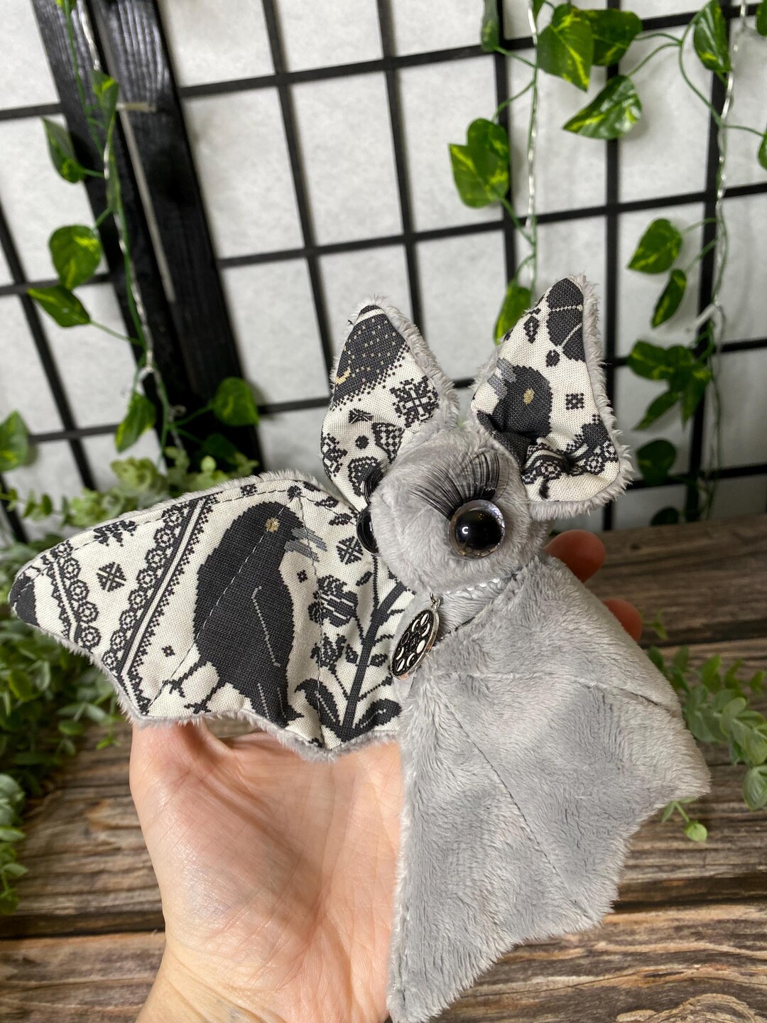 Raven Bat Plush, Handmade Plushies, Bat Stuffed Animal, for Wife, for ...
