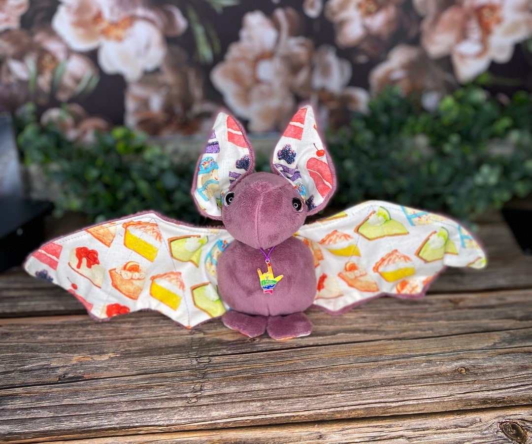 Mid Size Bat Plush, Handmade Plushies, Bat Stuffed Animal, Birthday ...