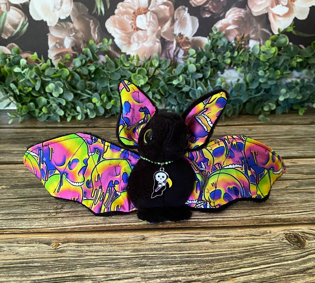 Skull Bat Plush, Handmade Plushies, Bat Stuffed Animal, Birthday Gift ...