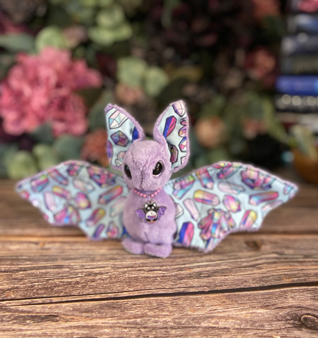 Crystal Bat Plush, Handmade Plushie, Stuffed Animals, Bat Gifts, Goth ...