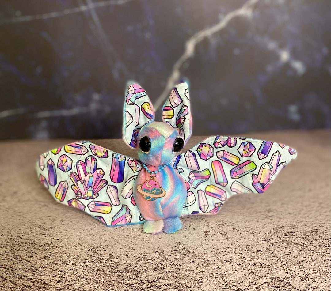 Crystal Bat Plush, Handmade Plushie, Stuffed Animals, Bat Gifts, Goth ...