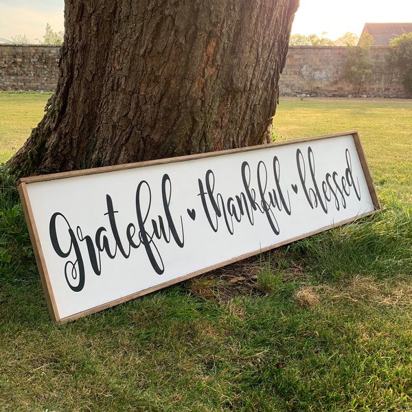 Grateful Thankful Blessed Sign - Etsy