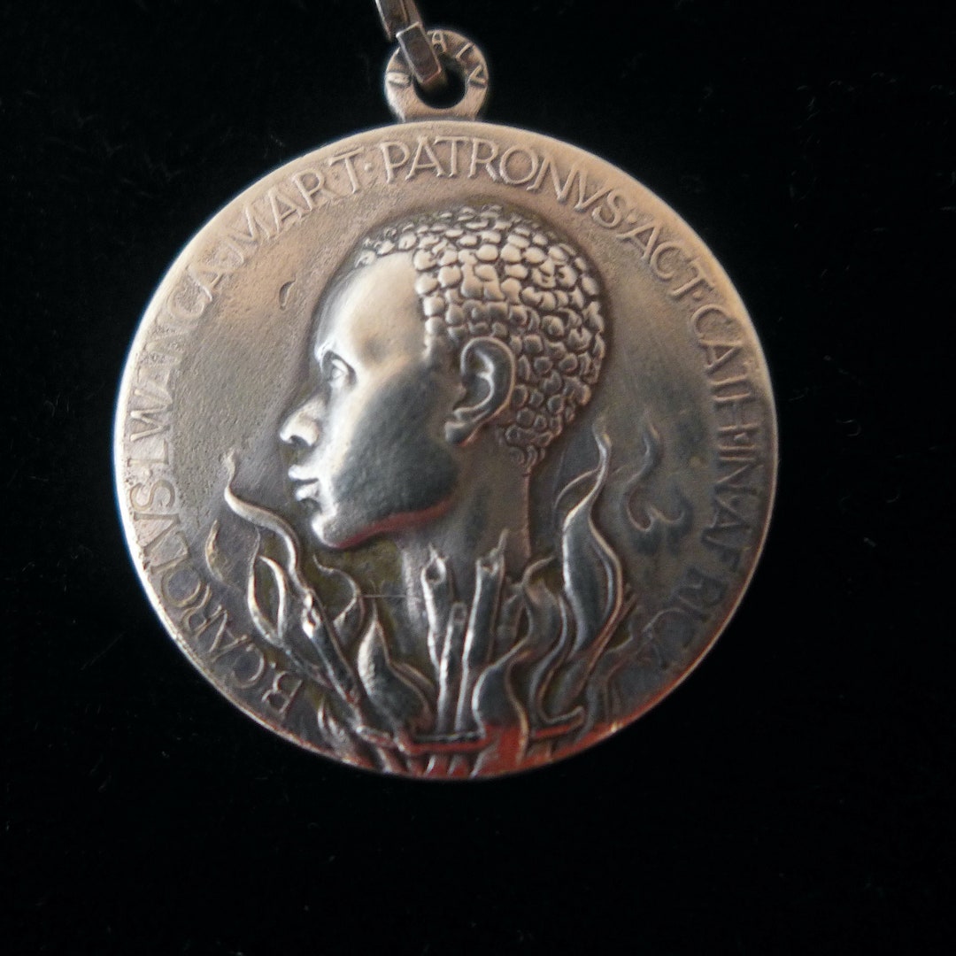 Antique Patron Saint of Africa Medallion Pendant Charm - Etsy