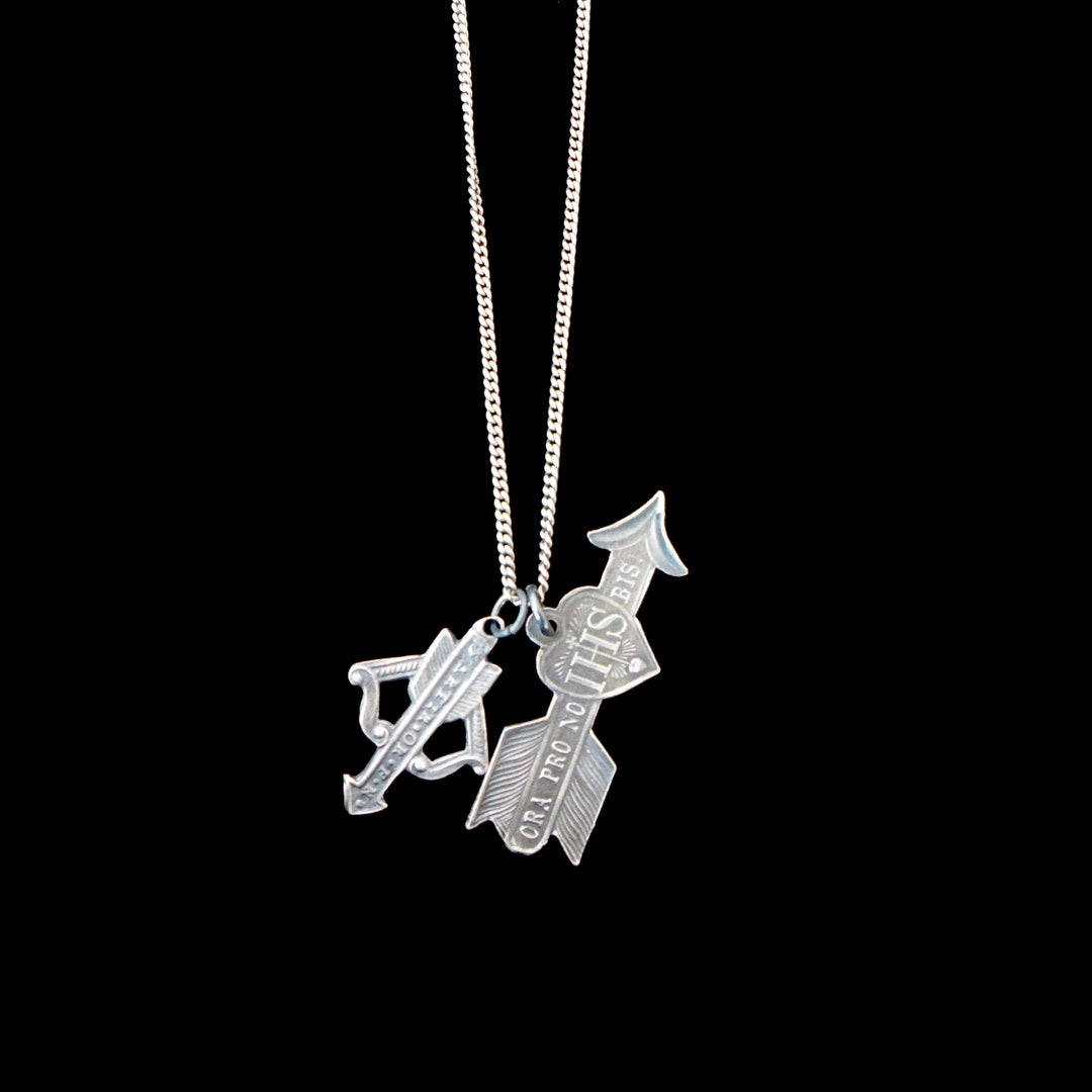 RARE Saint Sebastian Arrows Charm Necklace - Etsy