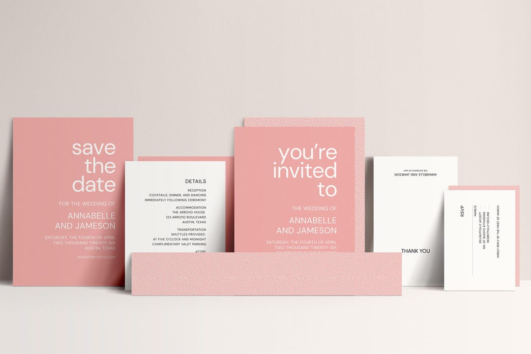 Austin Wedding Invitation Suite | 6-piece Template | Editable in Canva ...