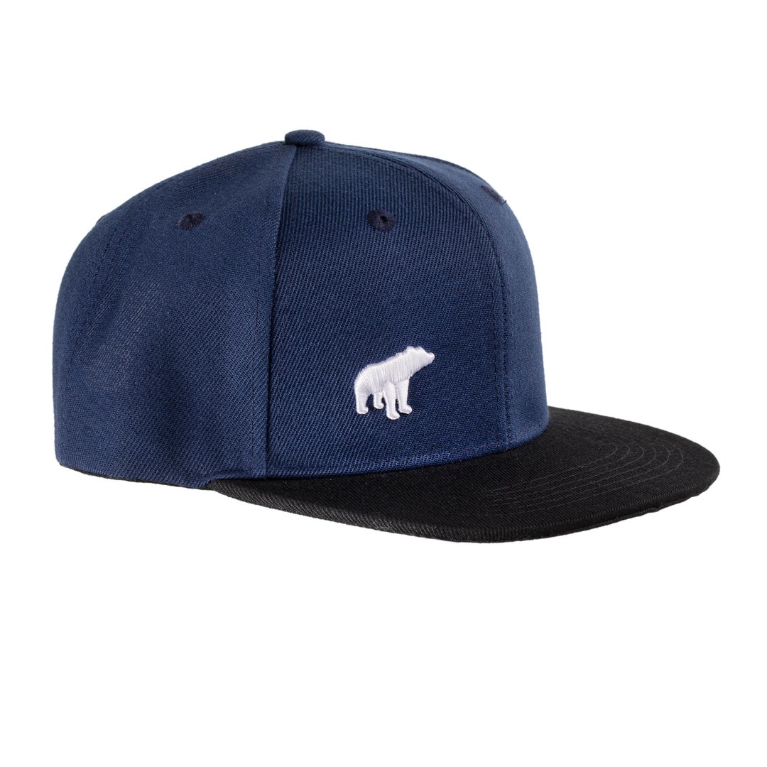 Plain Bear Snapback Hat, Navy Bear Hat, Unisex Snapback, Embroidered ...