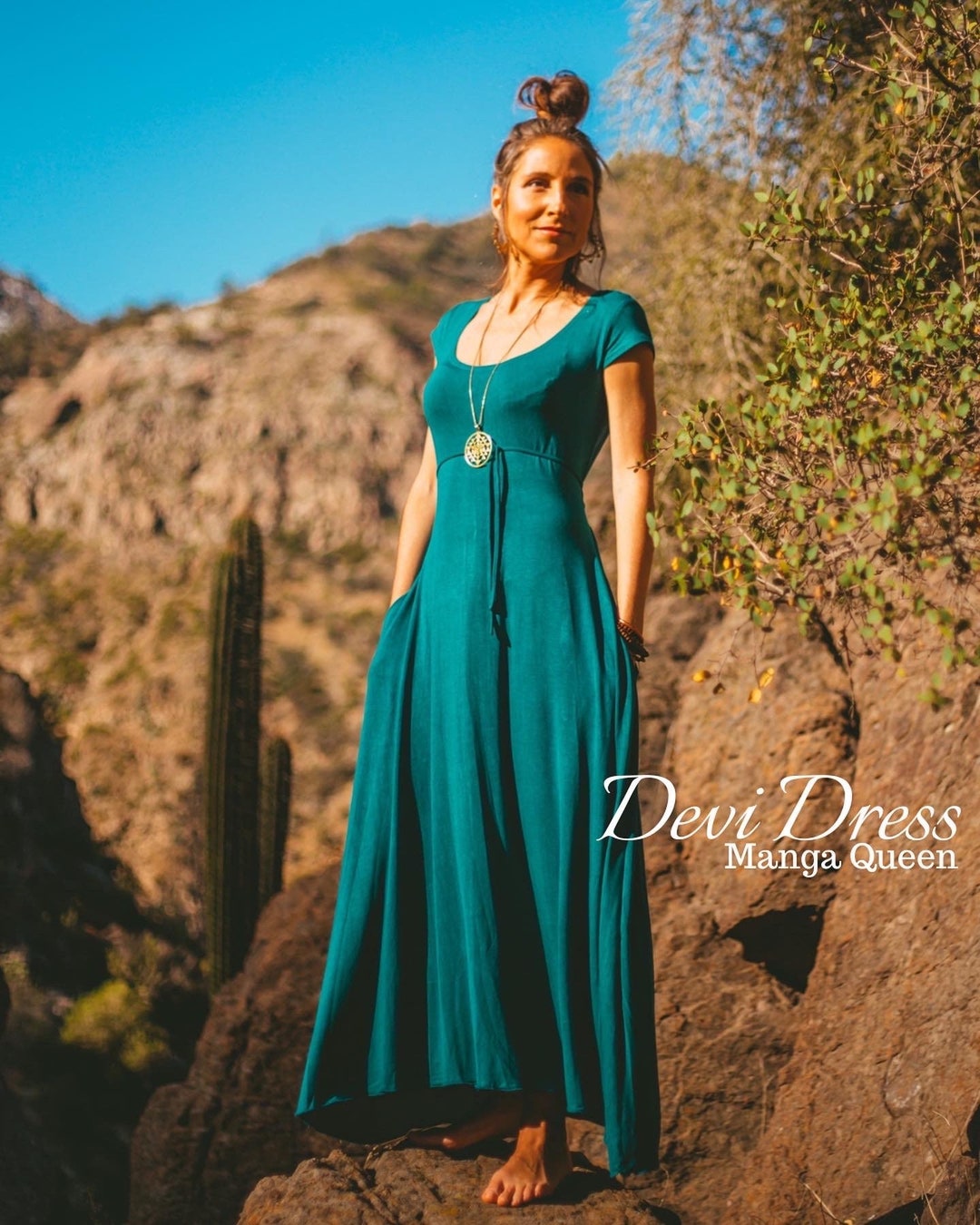 DEVI DRESS, Long Maxi Dress With Pockets, Adjustable A Shape Dress - Etsy