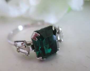 Faux emerald ring | Etsy
