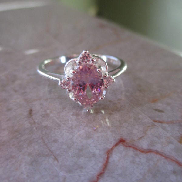 Pink Cz Ring - Etsy