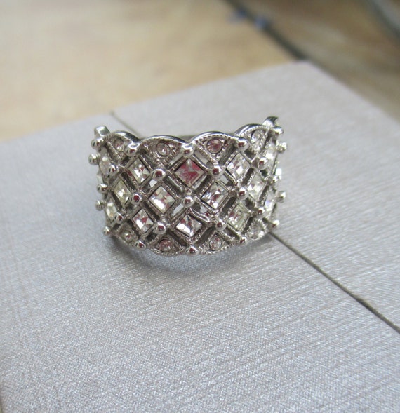 Vintage silver triangular multi - Gem