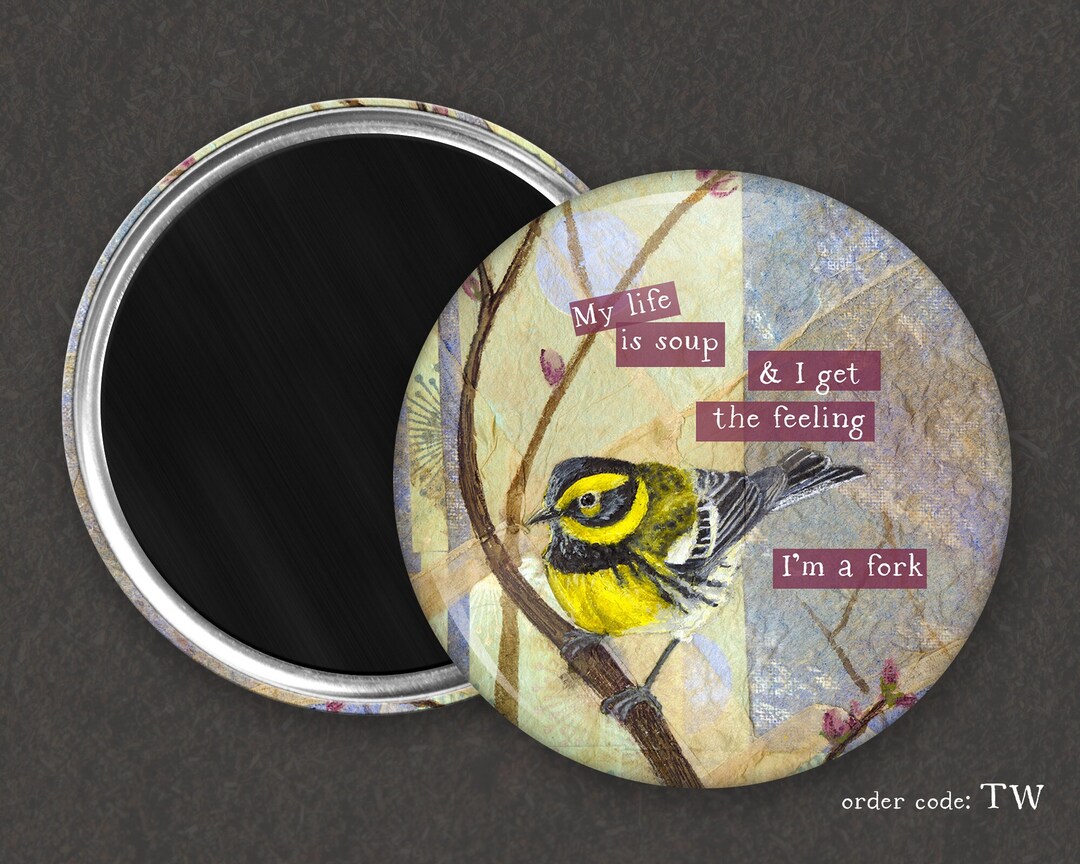 Warbler Can't Get A Grip I Funny Bird Magnet I Rude Bird Magnet L ...