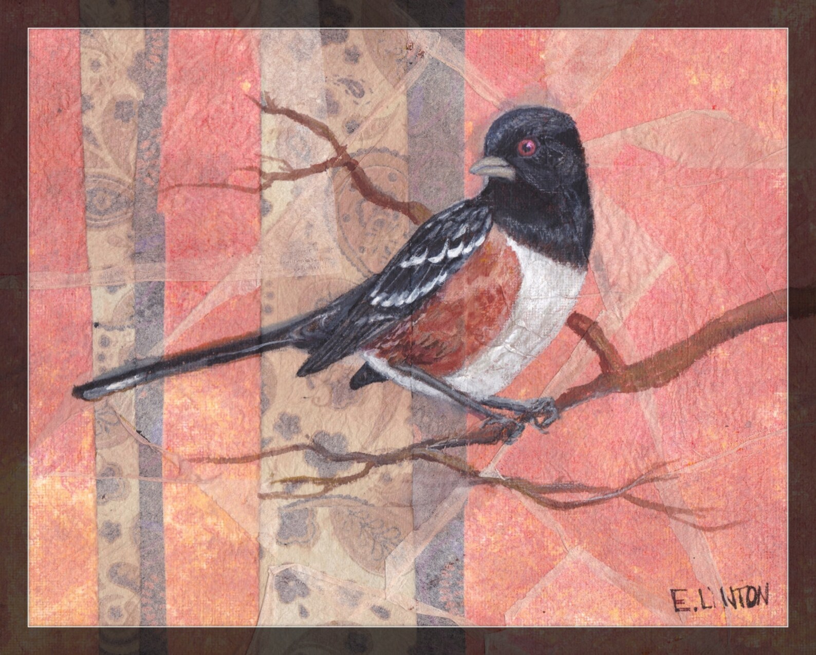 Spotted Towhee Painting Songbird Art Print Bird Painting - Etsy