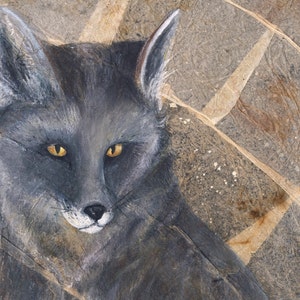 Gray Fox Painting | Fox Art Print | Fox Painting | Vulpine Art ...