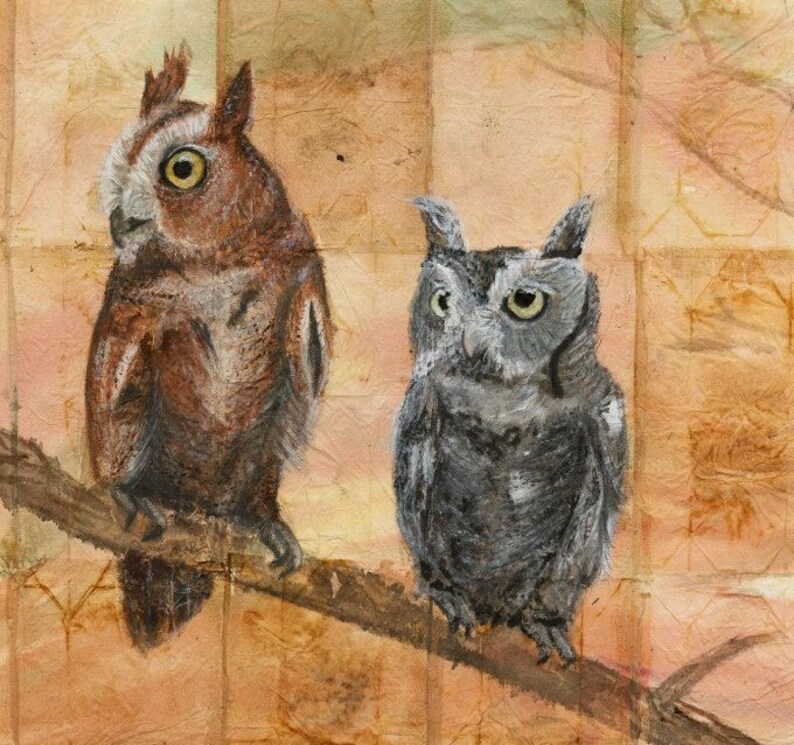 Screech Owl Painting Owl Wall Art Print Wildlife Artwork | Etsy