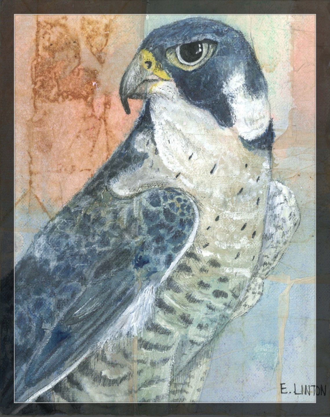 Peregrine Falcon Painting Falcon Art Bird Painting Bird - Etsy