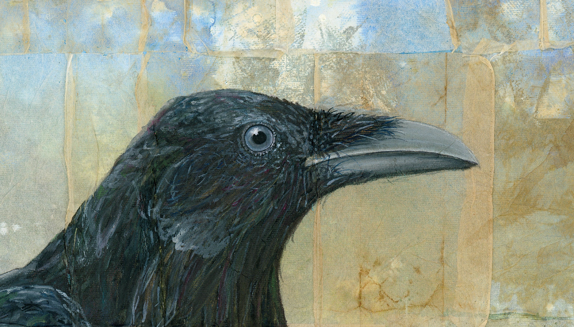 Raven Painting | Raven décor | Tea Bag Art | Bird Art Print | Wildlife ...