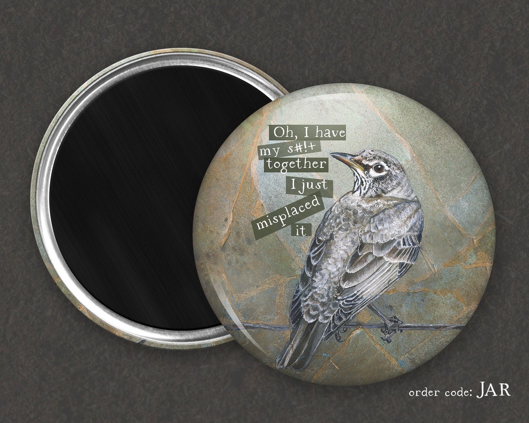 Robin is Coming Undone I Funny Bird Magnet I Rude Bird Magnet L Button ...