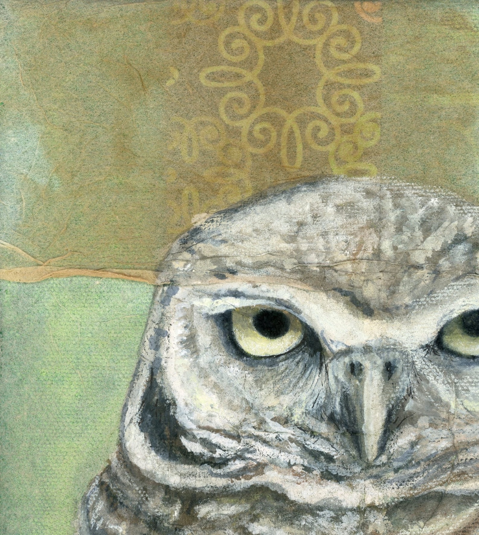 Burrowing Owl Painting Owl Art Print Bird Painting Owl - Etsy