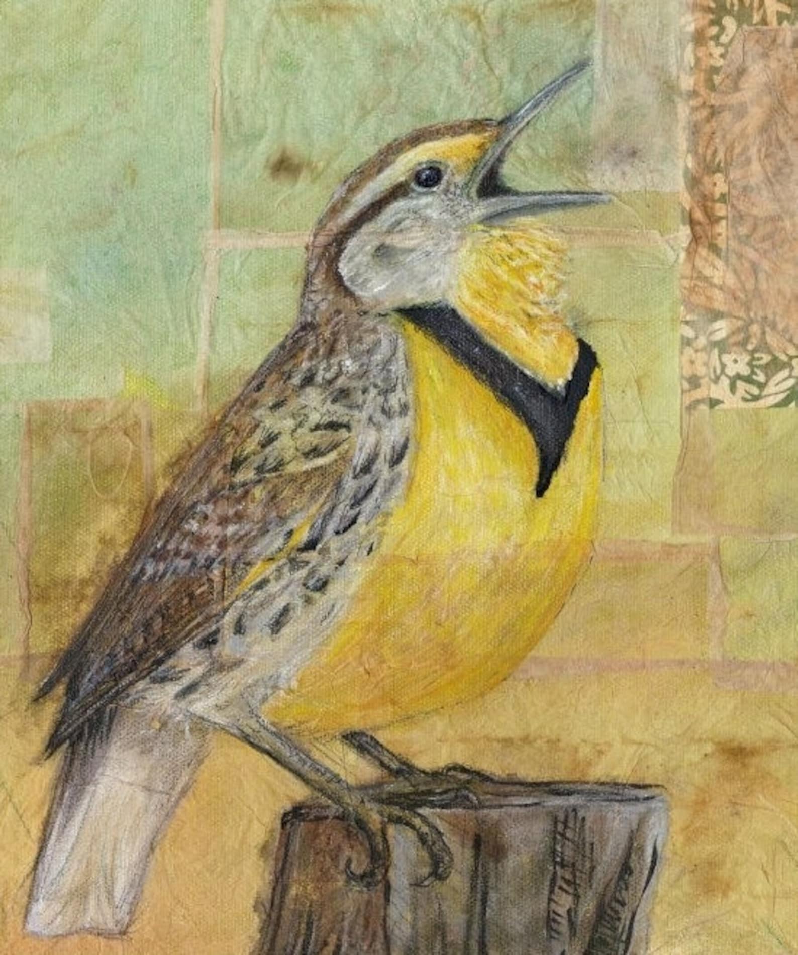 Western Meadowlark Painting Songbird Art Print Wildlife - Etsy