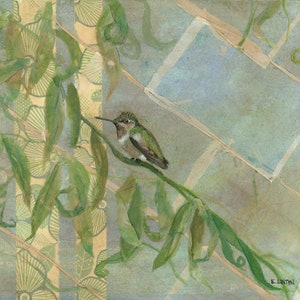 Anna's Hummingbird Art | Hummingbird Painting | Bird Painting | Gouache ...