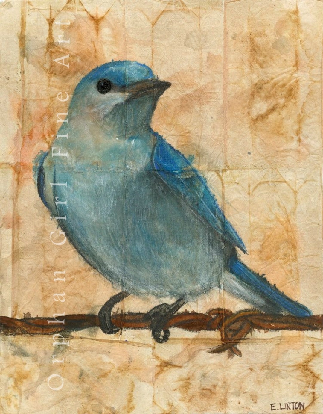 Mountain Bluebird Painting | Bluebird Art | Animal Art Print | Kitchen ...