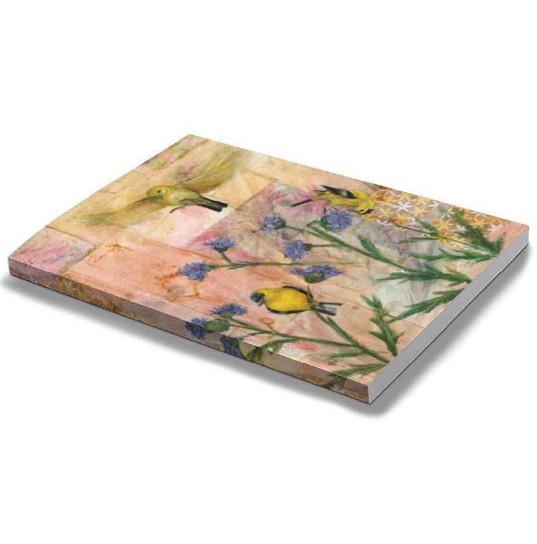 Goldfinch & Bluebird Kraft Lined Page Journal | Bird Lover Notebook ...