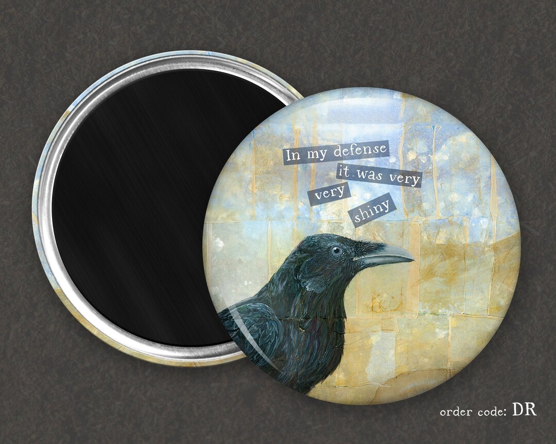 Raven Has No Defense I Funny Drunk Bird Magnet I Rude Bird Magnet L ...