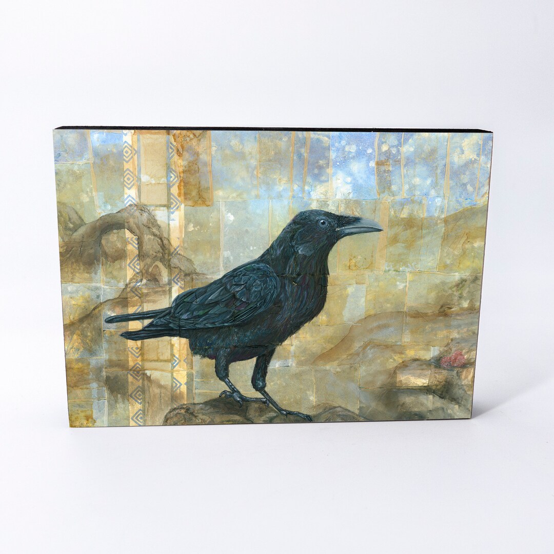 Desert Raven Wood Panel Giclée Print Sachet de thé Art Print Art mural ...