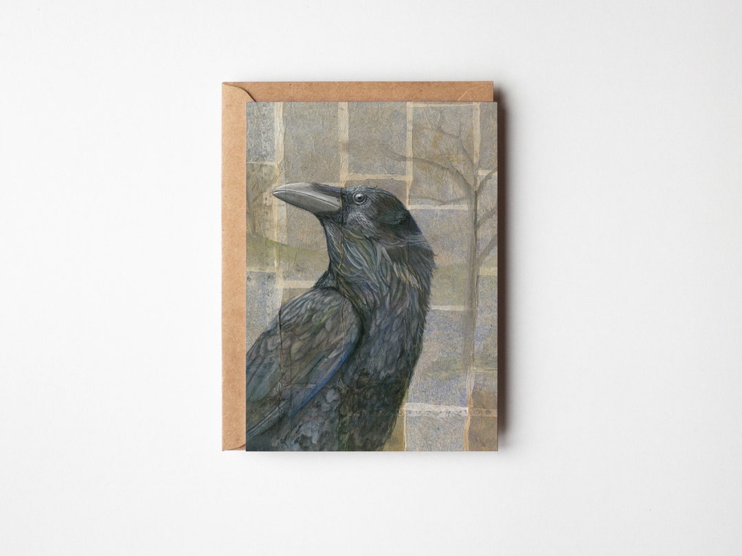 Raven 5x7 Greeting Card | Blank on Inside | Card for Him or Her ...