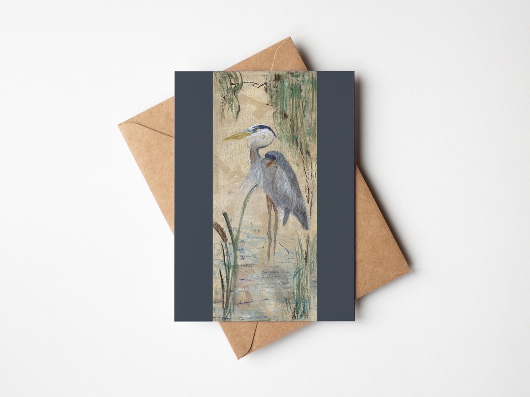 Great Blue Heron 5x7 Greeting Card | Blank on Inside | Card for Him or ...