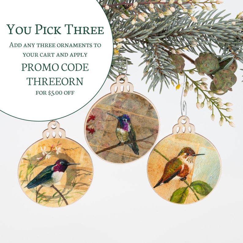 Adorno de colibrí / Adorno de Navidad / Adorno de pájaro / - Etsy España