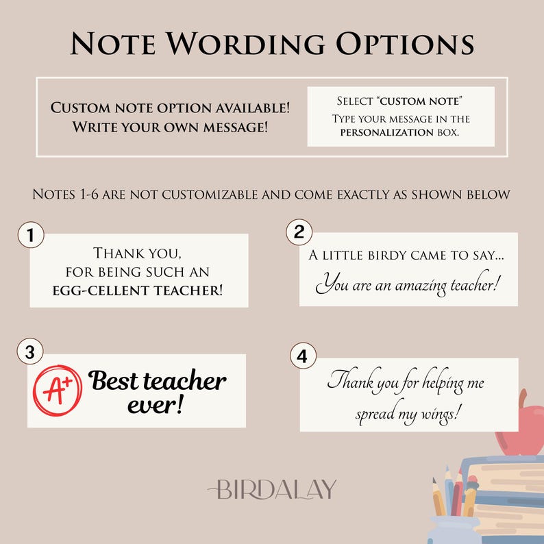 Personalized Teacher Appreciation Gift, Custom Teacher Card, Tutor ...