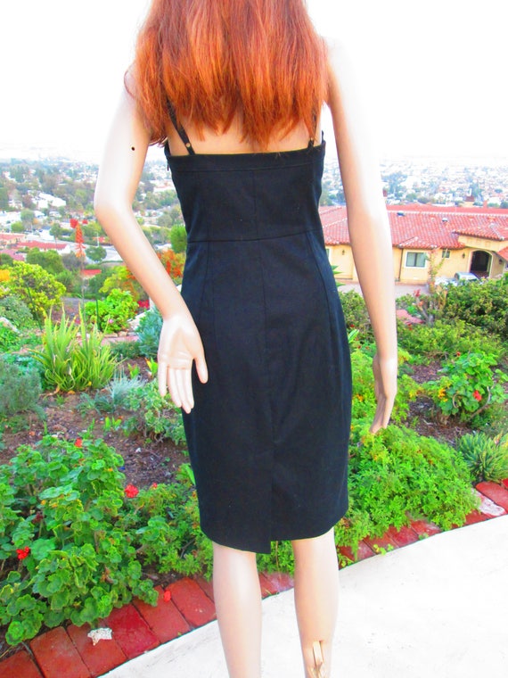 Iconic 1990's Club Kid LBD Cocktail Dress Structured … - Gem